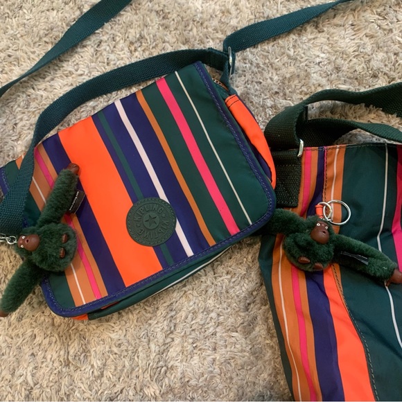 Kipling | Bags | Kipling Striped Travel Bag 2piece Set | Poshmark